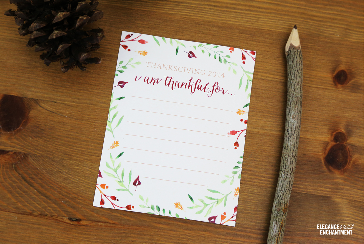 "I am thankful for..." Printable Thanksgiving Cards