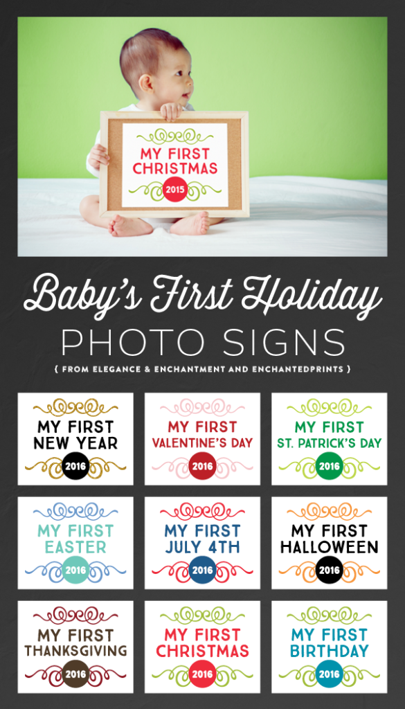 Free Printable Baby's First Holiday Signs